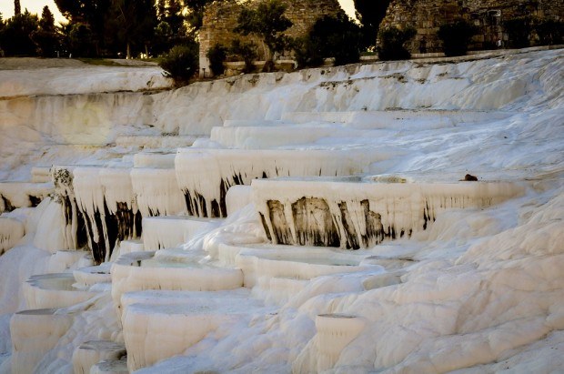 Soaking in Cleopatra's Pool at the Pamukkale Hot Springs